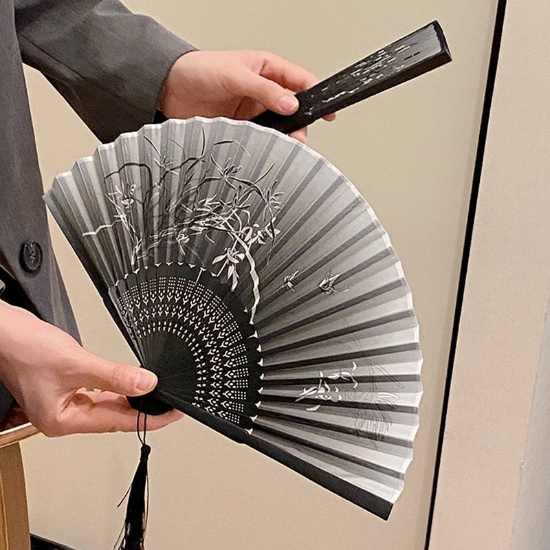 Retro Foldable Fan Summer Hand Fans Portable Handheld Fan Photo Props ...