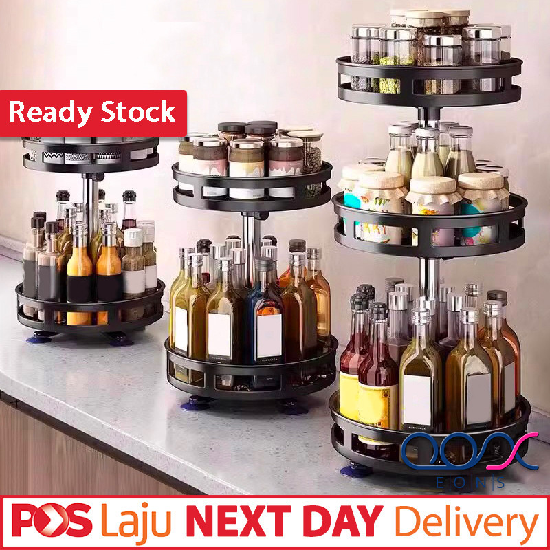 SEAMLESS ACCESS 💖 360° Rotating Spice Rack Condiment Spices Jar ...