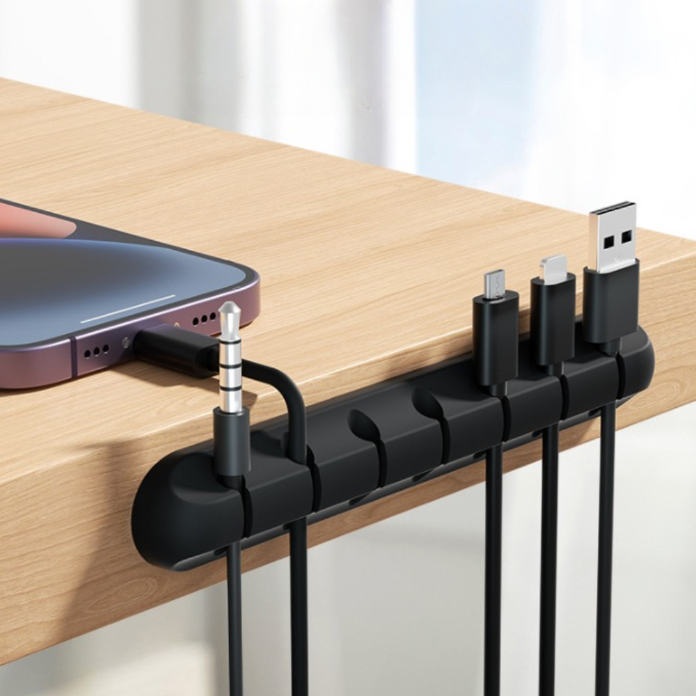 Silicone Cable Organizer Clip Table USB Cable Holder Charger Winder ...