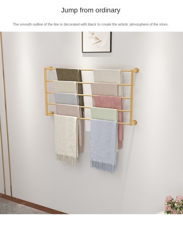 Scarf Display Rack Silk Scarf Shelf Wall Multi-Layer Hanger Shawl ...