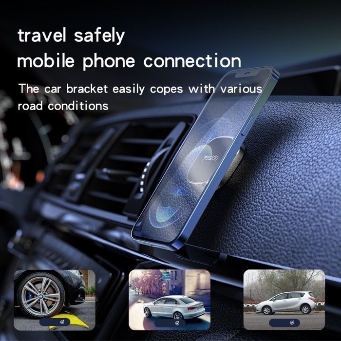 YESIDO C81 MAGNETIC PHONE CAR HOLDER METAL ROUND MAGNET STAND GPS CAR ...