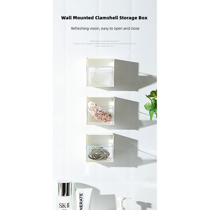 Wall Mount Flip Storage Box Transparent Dust-proof Sealing Punch-Free ...