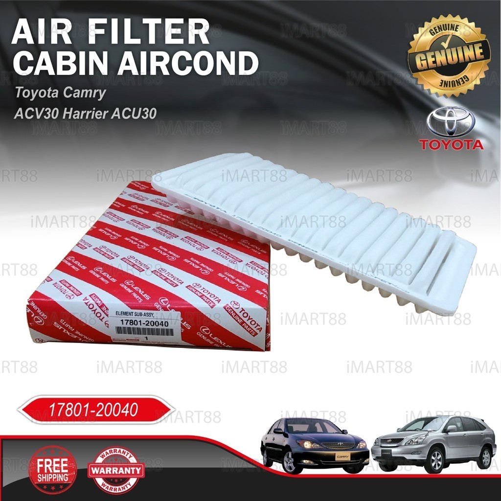 Original Toyota Element Air Filter Toyota Camry ACV30 Harrier ACU30 ...