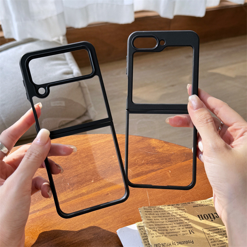 slim Transparent Matte Clear Flip Case Samsung Galaxy Z Flip 6 Z Flip 5 ...