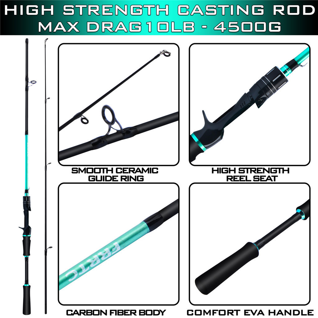 FRRTC Fishing Rod 1.65m/1.8m Carbon Fiber Medium Light Rod Spinning Rod ...