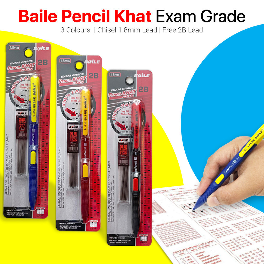 Baile Mechanical Pencil Pensel Khat Pensil Khat Jawi Calligraphy Pen ...