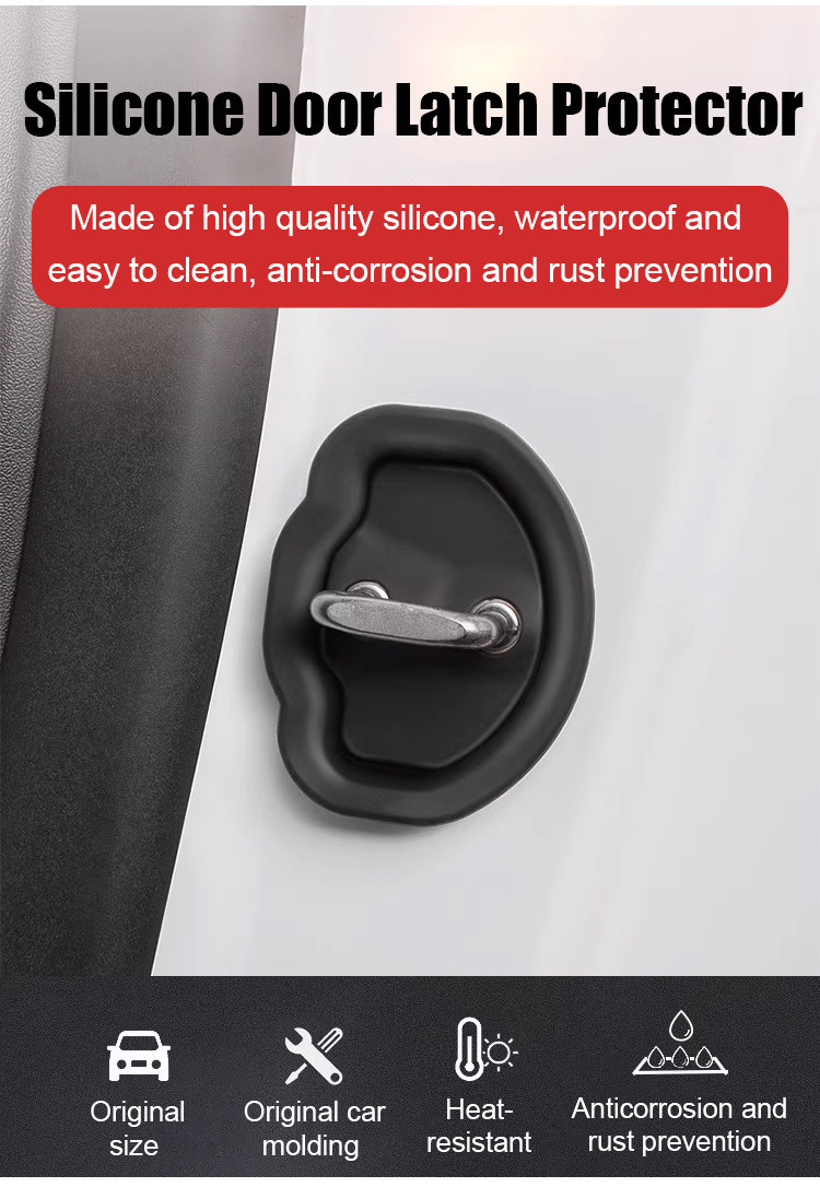 4PCS Car Door Lock Protective Cover Door Protective Pad Door Shock ...
