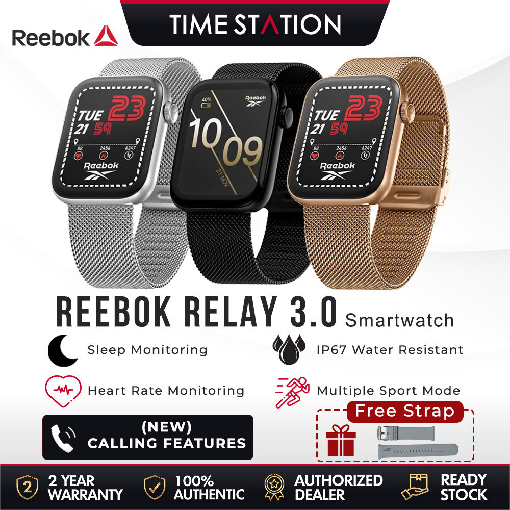 Reebok Smartwatch Relay 3.0 Waterproof Bluetooth Call Sport Watch Heart ...