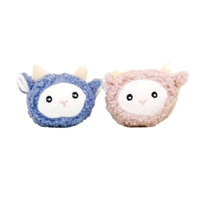 Sheep Fluffy Keychain Plush Bell Lamb Head Cute Bag Couple Decoration ...