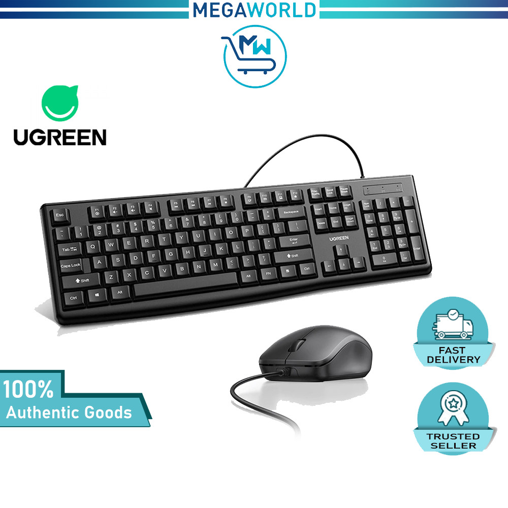 UGREEN Wired Keyboard and Mouse Combo Full Size 104 Keys Media Hotkeys ...