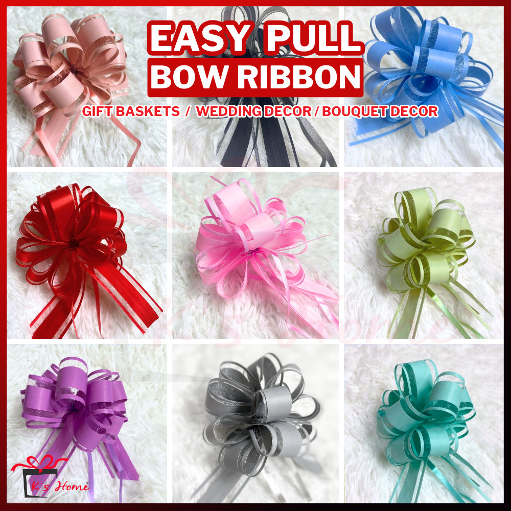 Pull Bow Ribbon | Instant Bow in One Pull Gift/Bouquet/Wedding Decor ...