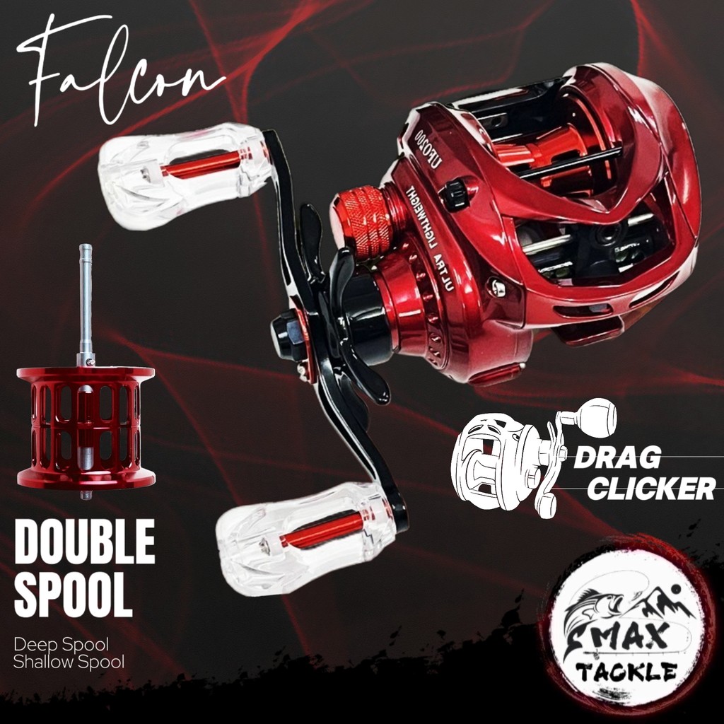 Mesin BC Reel FALCON LT UFO200 PRO Double Spool BaitCasting Fishing ...