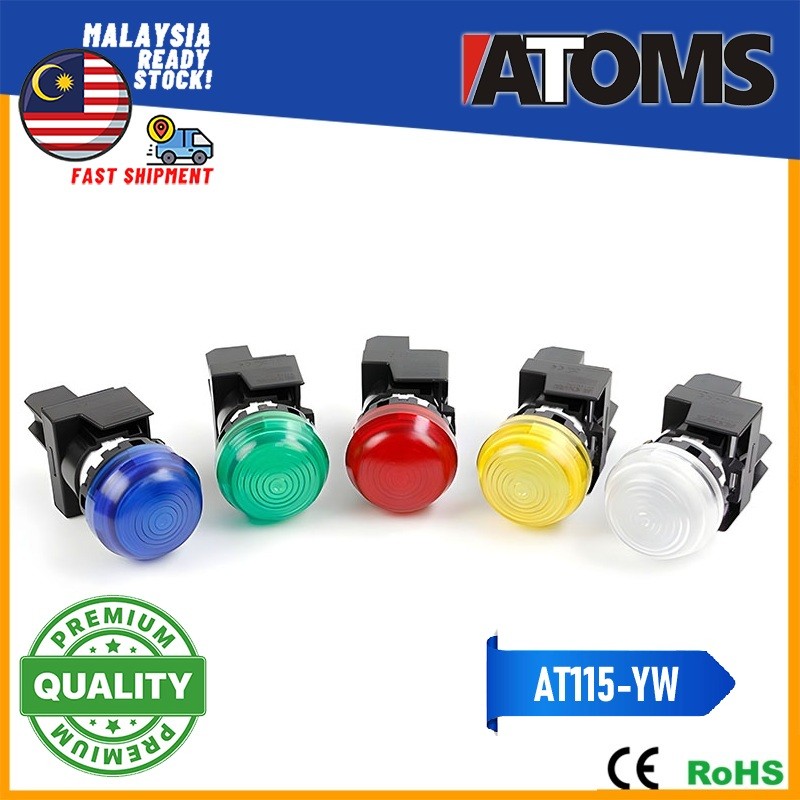 ATOMS YW Dome Type LED Pilot Lamp With LED Bulb 240V Indicator Light ...
