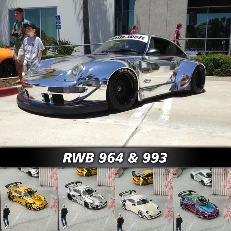 Star Model 1:64 RWB 964 993 Plating GT Gold Sier Diecast ama Car Model ...