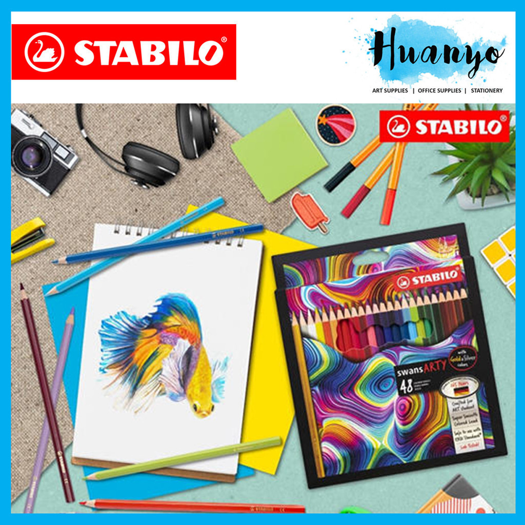 Stabilo Swans Arty Artist Grade Colour Pencil (Color Set of 12 / 24 ...