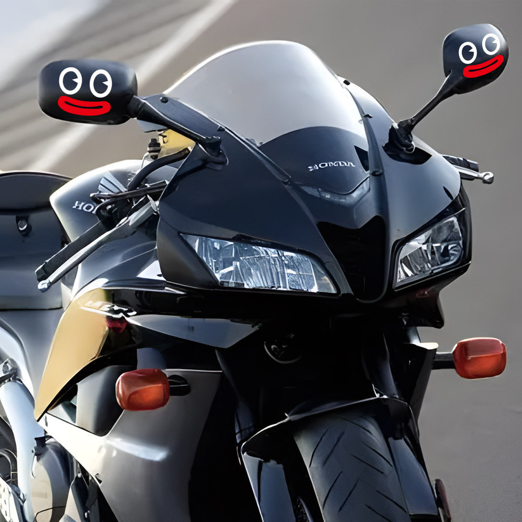 Reflective Motorcycle Sticker Funny Expression Evil Eyes Motorcycle ...