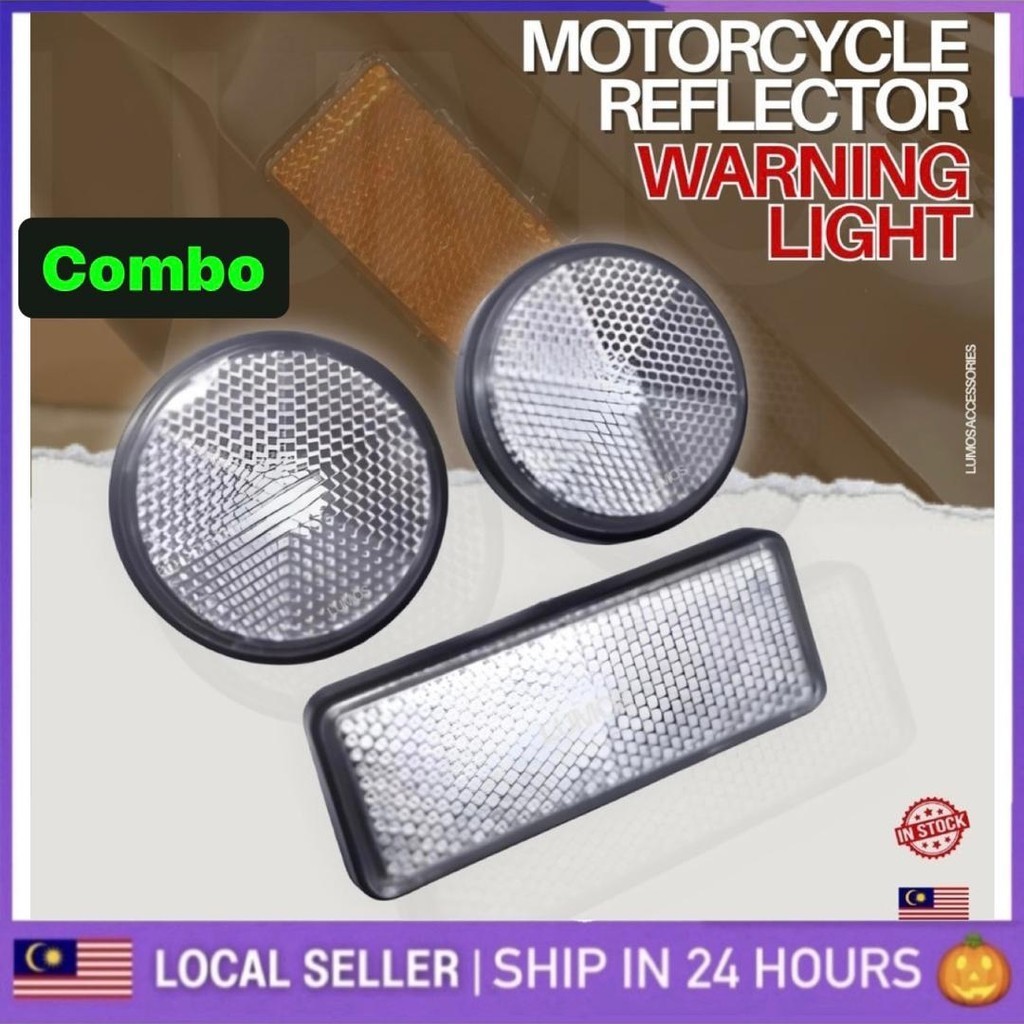 Motorcycle Reflector Warning Light Reflective Sticker Bicycle Car ...