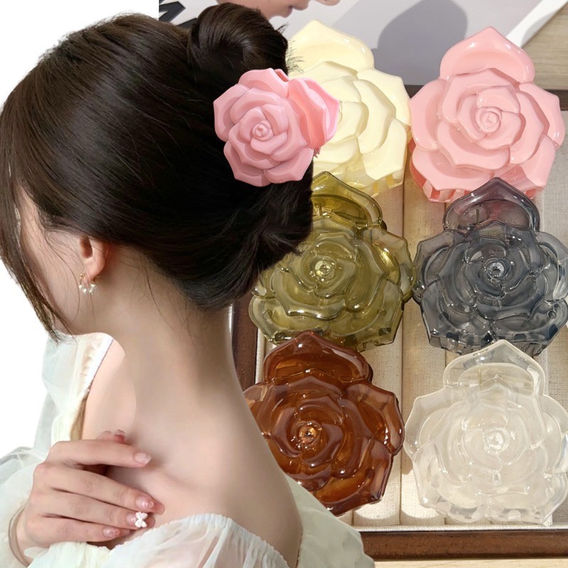 Rose Flower Hair Clamp - Ponytail Fixed Artifact - Hair Accessories ...