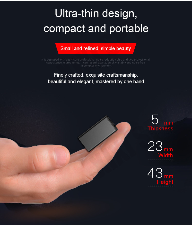 Fast delivery [ultra-thin voice recorder] ultra-thin voice-activated ...