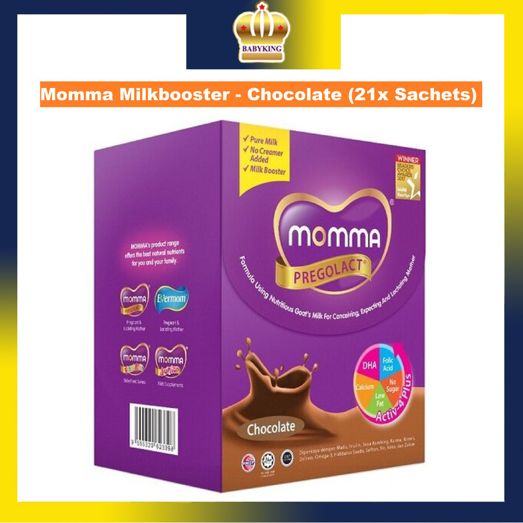 Original MOMMA® Pregolact® Chocolate 420g (21x Sachets/Box)Tambah Susu ...