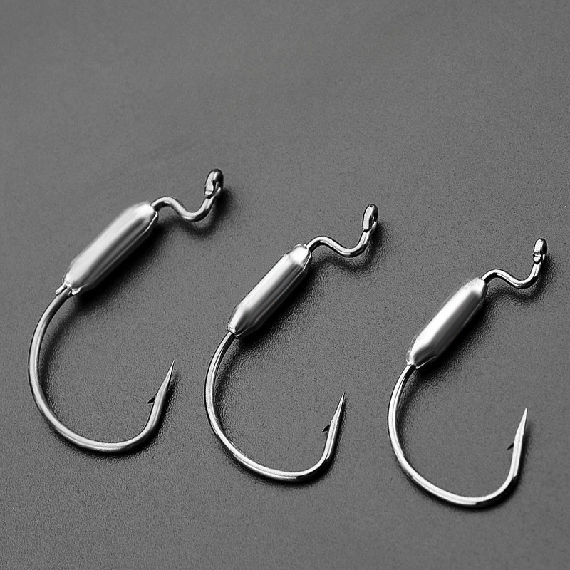 Fishing Weighted Hooks 5pcs - 2, 2.5, 3g Bass Hooks for Soft Lures ...