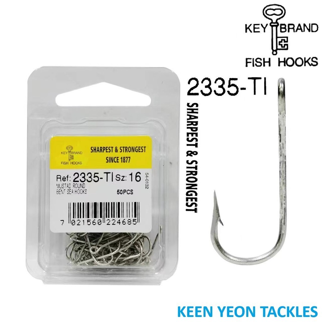 KEY BRAND MUSTAD ROUND BENT SEA HOOK (2335-TI) | Shopee Malaysia