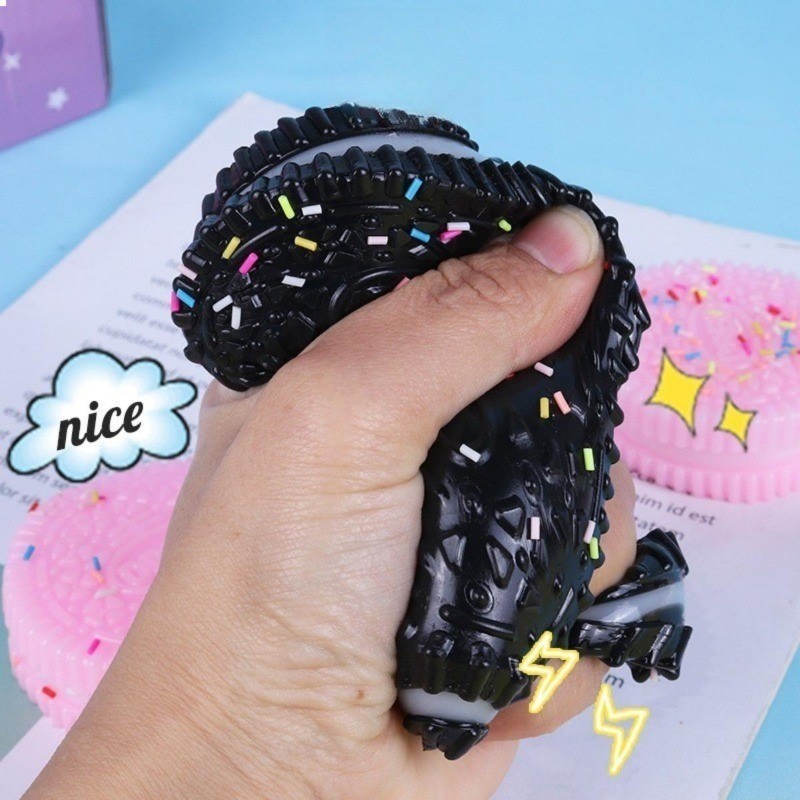 Cartoon Oreo with Sugar Squishy Toys Food Soft Stress Release Squeeze ...