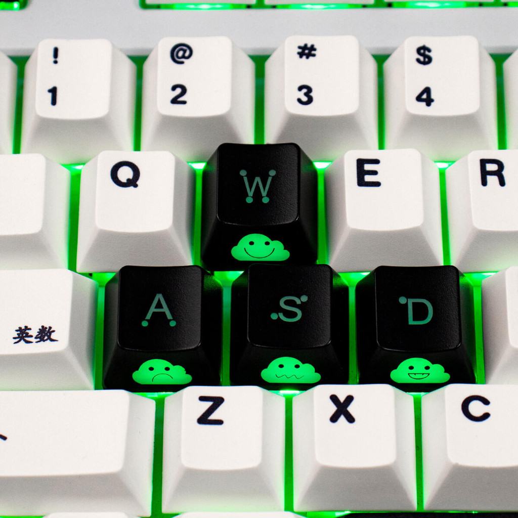 8pcs Backlit Custom Keycap OEM Profile Shine Through Keycap WASD Arrow ...