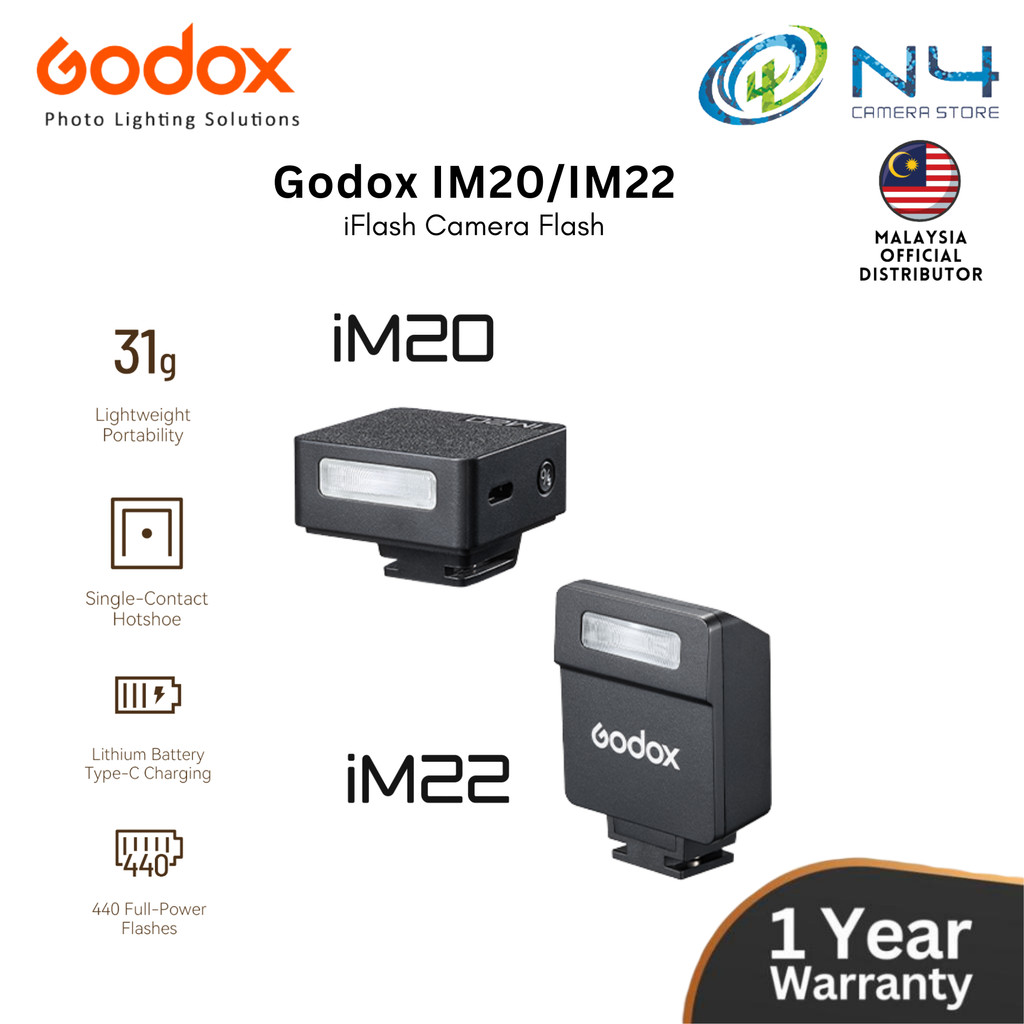 Godox IM20/IM22 IFlash Camera Flash Li-ion Battery Type-c Port Charging ...
