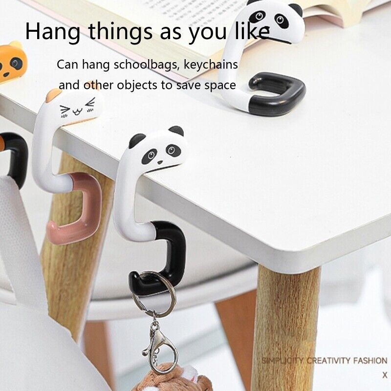 Portable Desktop School Bag Hook Cute Cartoon Foldable Paste-Free ...
