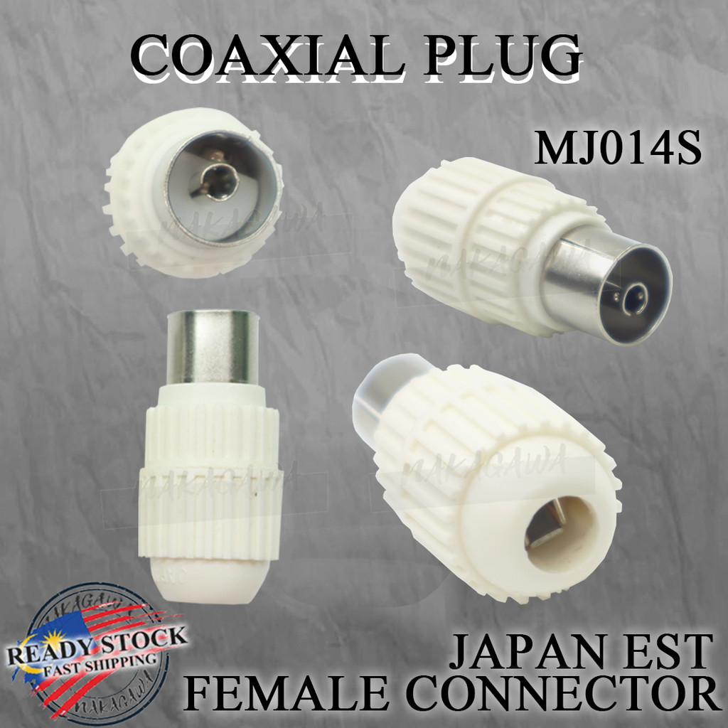 EST JAPAN COAXIAL PLUG MALE / FEMALE CONNECTOR / L TYPE CONNECTOR TV ...