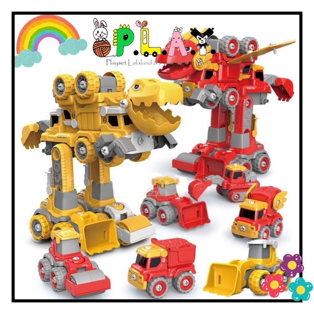 PLAY Smart Disassembly DIY Dinosaur Transformer 5 in 1 Dinosaur Kids ...