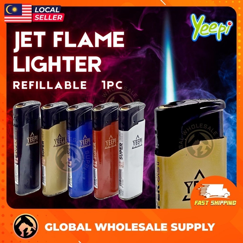 [1 PC] YEEPI 1988 SUPER JET Lighter Refillable Flame Gas Lighter ...