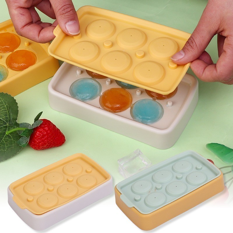 Silicone Square Ice Grid Mold - Large Ice Cube Molds with Lid - 4/6/8 ...