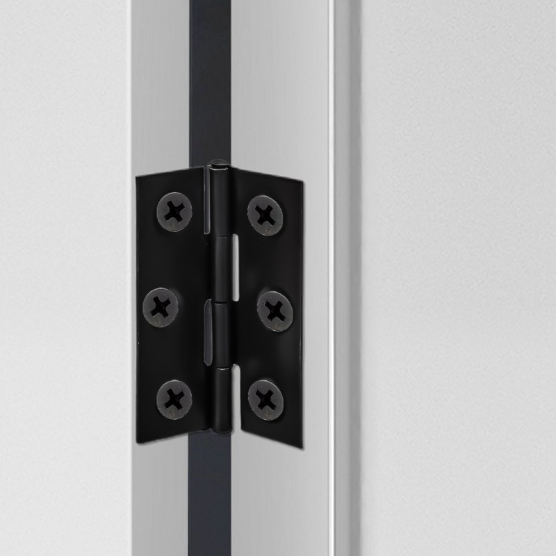 Black Stainless Steel Hinge with Screws - Flat Open 2-inch 6-hole Door ...