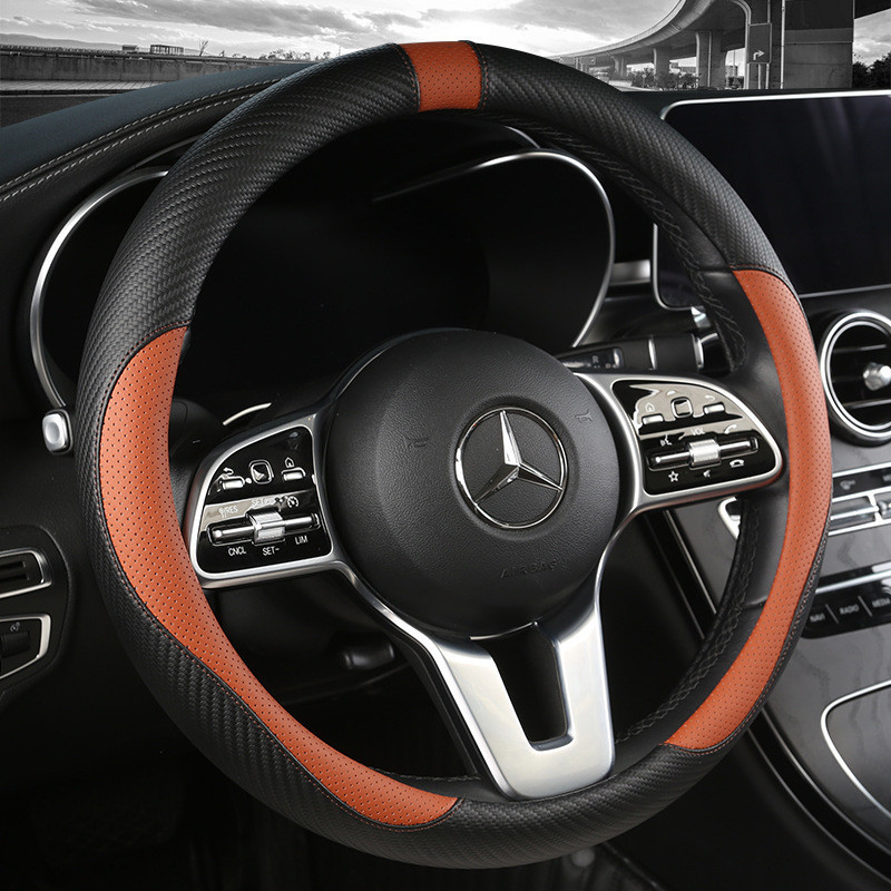 Luxury Classic Leather PU Washable 38cm Car Steering Wheel Cover ...