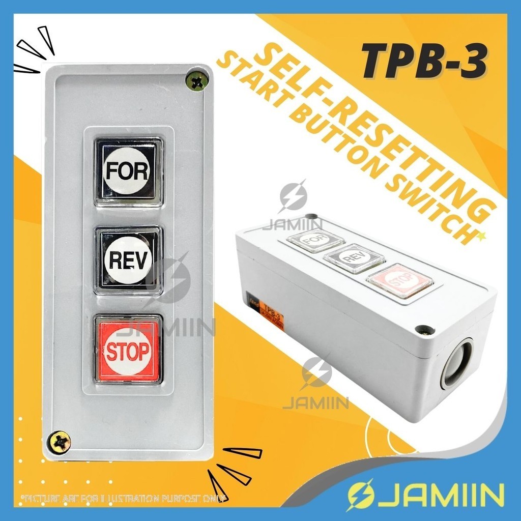 TPB-3 FOR-REV-STOP Forward Reverse Stop 3P Momentary Push Button ...
