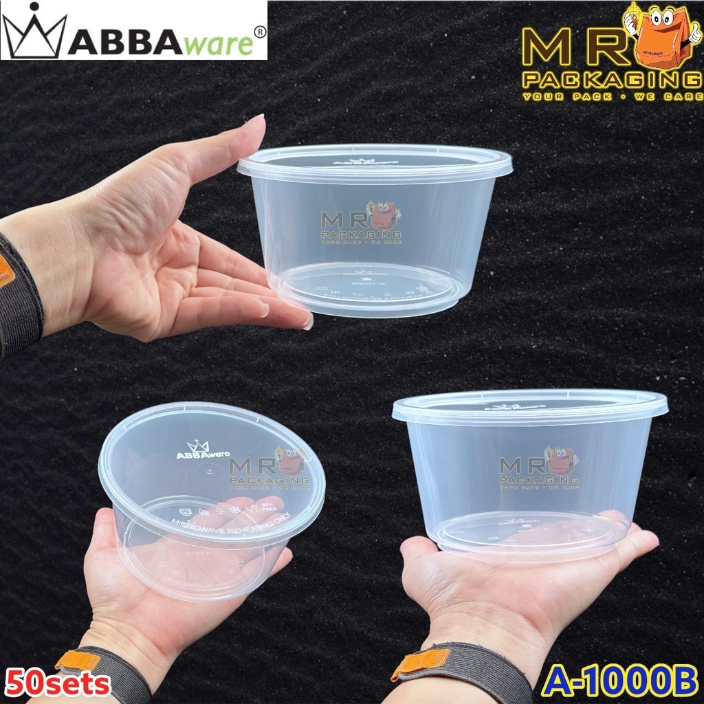 MS 1000B Microwaveable Round Container [ 50sets± ] 840 ml Bekas Bulat ...