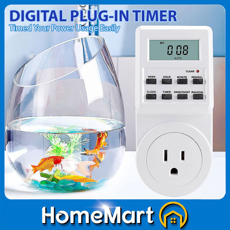 Digital Plugin Timer 24/7 Electronic 13A Socket Programmable Timing Socket Malaysia Standard ...