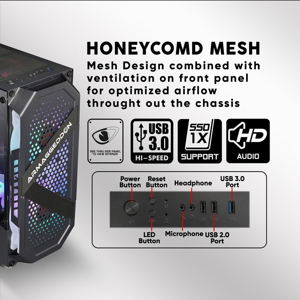 Armaggeddon Tritron PRO 100 / 200 ATX PC Gaming Casing Chassic | Free ...