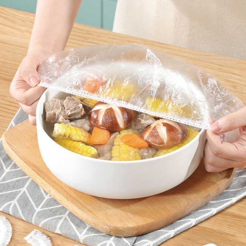 100Pcs Disposable Food Cover - Refrigerator Food Preserve Covers - Food ...