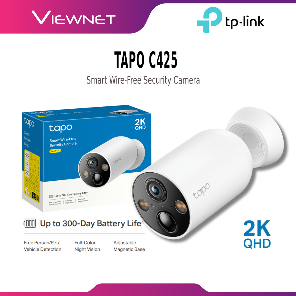 TP-LINK TAPO C425 SMART WIRE-FREE SECURITY CAMERA SYSTEM IN/OUTDOOR ...