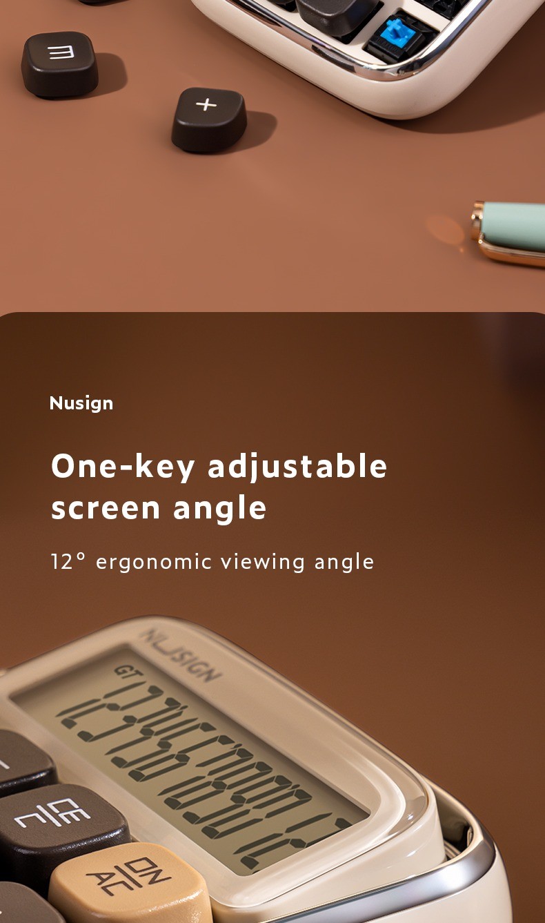 Deli Nusign Vintage Calculator with Blue Switch Mechanical Keys Large ...