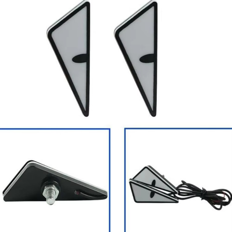 1 Pair Motorcycle Led Demon Eye Light Semicircle/Triangle Eye Turn ...