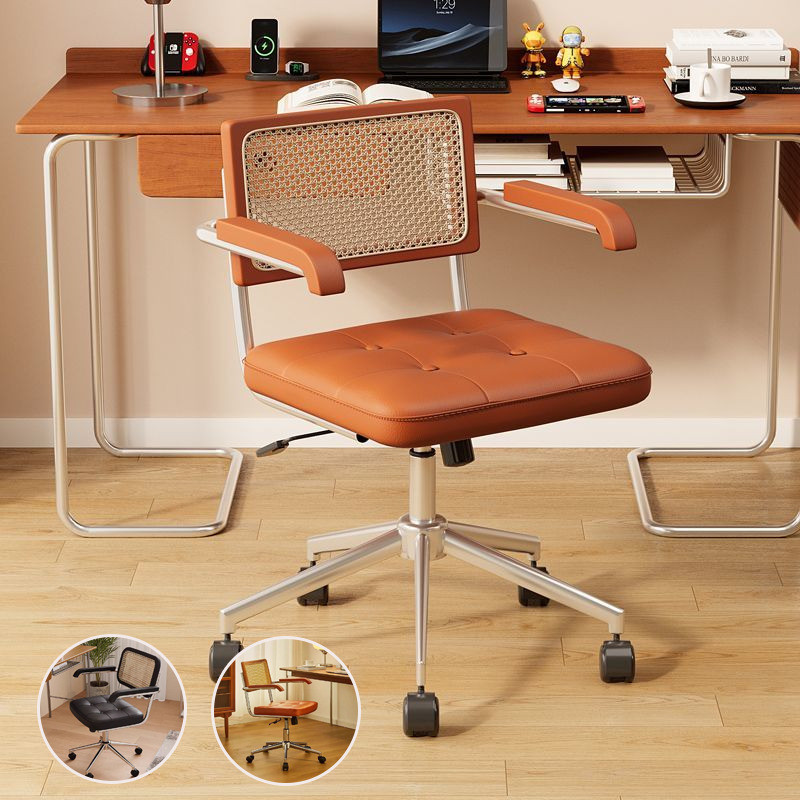 QF Desk Chair Swivel Chair Retro Computer Chair Home Medieval Rattan ...