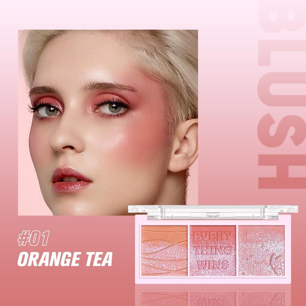 Three-color blush/pearlescent matte glitter niche pink color daily ...