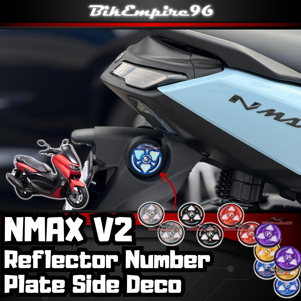 NMAX 155 V2 Reflector Number Plate Side Deco Night Driving Reflective ...