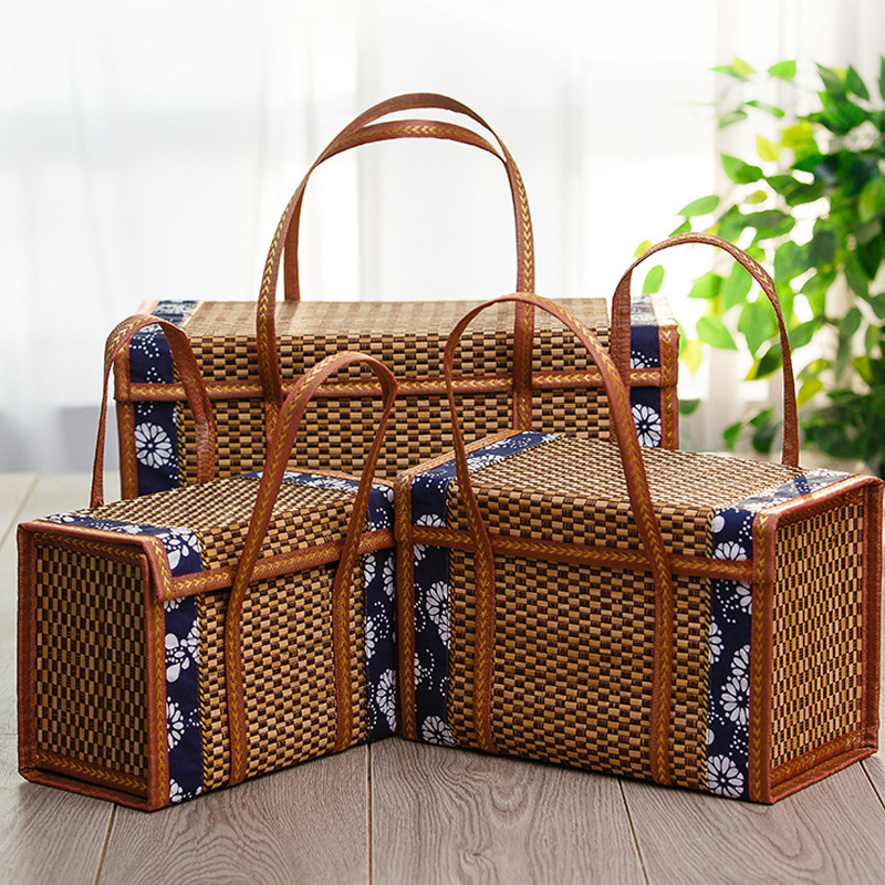 Multiple Size Picnic Woven Basket Foldable Rattan Basket Food Fruit ...