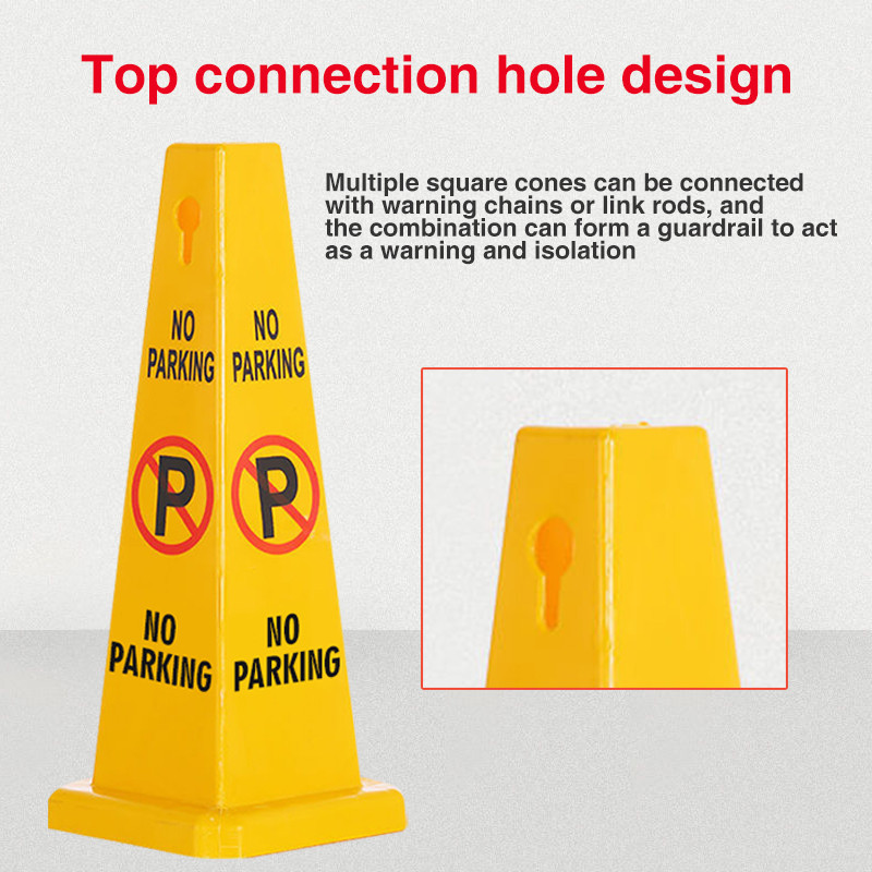 Square Safety Traffic Cone 68CM No Parking Cone Sign Board Widened Base ...