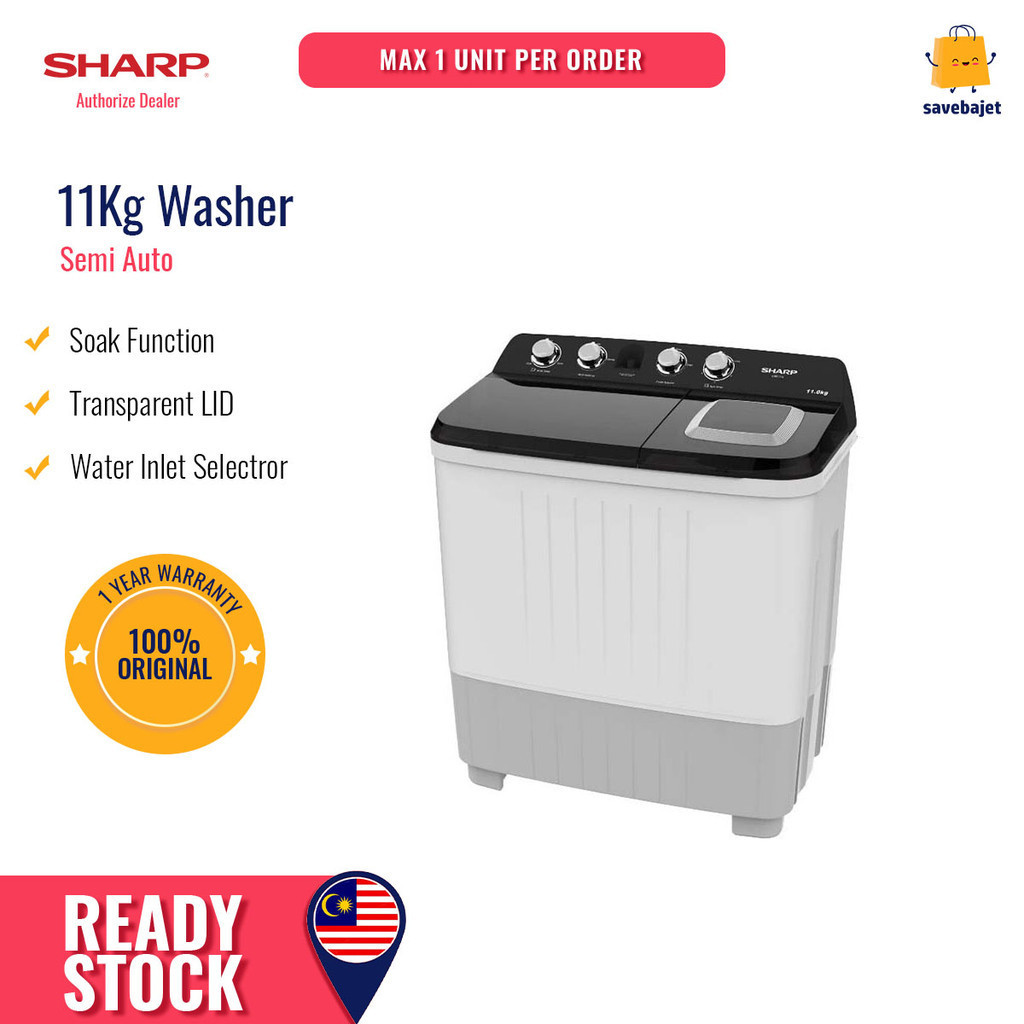 Sharp Mesin Basuh Manual - Semi Auto Washing Machine Washer ( 11kg ...